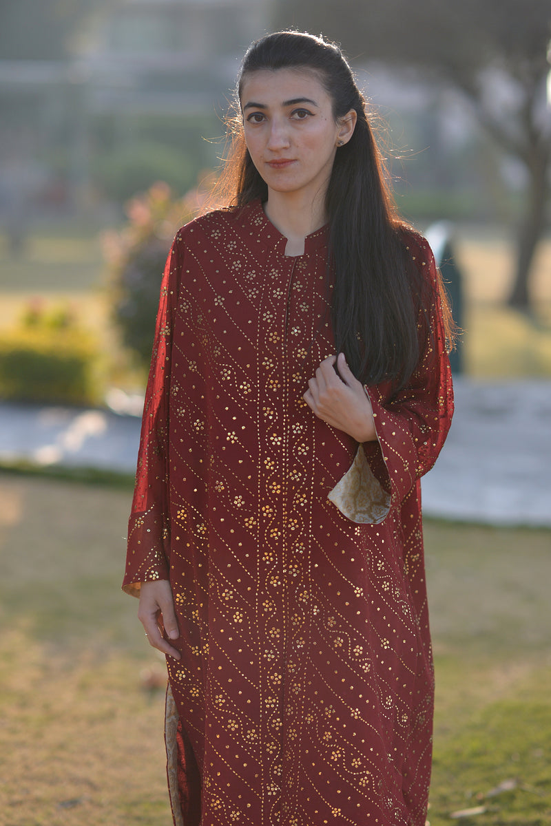 Heavy Mukesh Shirt-Maroon – IHT Pakistan